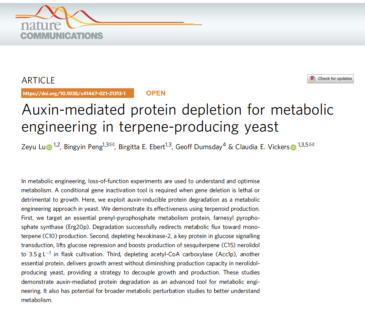 Metabolic Engineering In Saccharomyces Cerevisiae With Fast